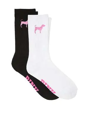 Pink 2-pack Crew Socks - Print