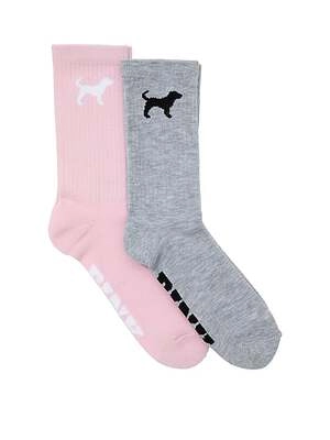 Pink 2-pack Crew Socks - Print
