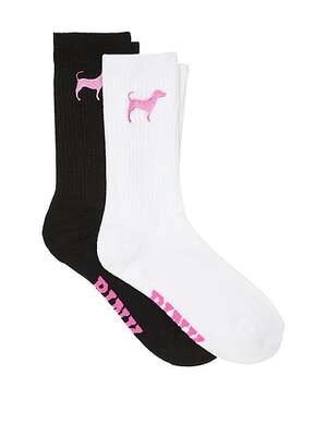 Pink 2-pack Crew Socks - Print