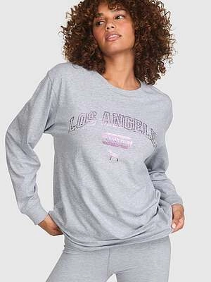 Pink Long-sleeve Tee - Grey