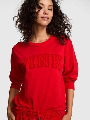 Pink Long-sleeve Tee - Red