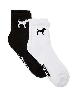 Pink 2-pack Quarter Socks - Print