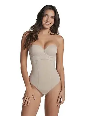 Victoria's Secret Leonisa Shapewear Firm Compression Tummy Control Sculpting Thong - Beige