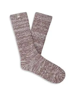 Pink Ugg® Rib Knit Crew Socks - Brown