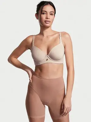 Victoria's Secret Leonisa Shapewear Comfy Compression Undetectable Sheer Shaper Shorts Beige
