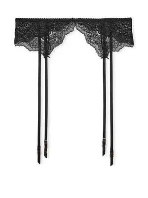 Victoria's Secret Dream Angels Floral Lace Garter Belt - Black