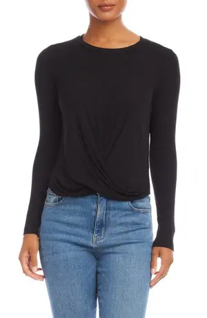 Fifteen Twenty Twist Front Ribbed Top