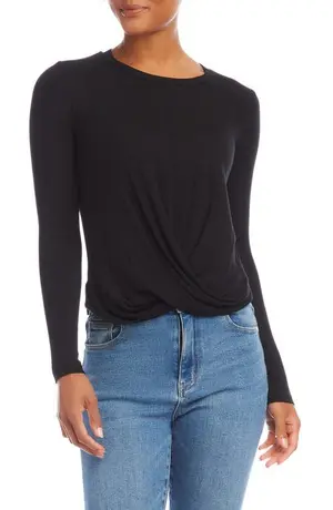 Fifteen Twenty Twist Front Ribbed Top