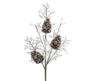 MELROSE Iced Pinecone Twig Branch - One-color