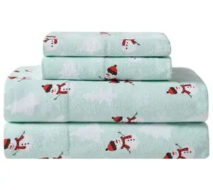 TRULY SOFT Snowman Wonderland Full Flannel Shee T Set