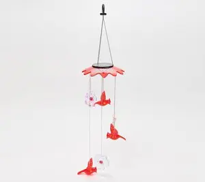 PLOW & HEARTH As Is  Solar Mobile W/ Hangingflowers & Icon - One-color