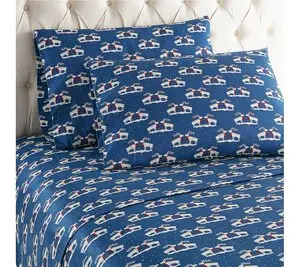 SHAVEL Queen Micro Flannel Printed Deep-pocke T Sheet Set