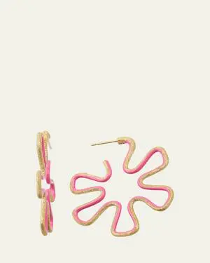 Bea Bongiasca 9k Gold Diamond And Enamel Earrings - Yg