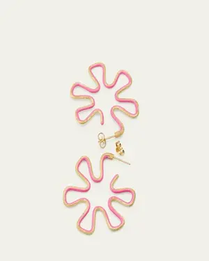 Bea Bongiasca 9k Gold Diamond And Enamel Earrings