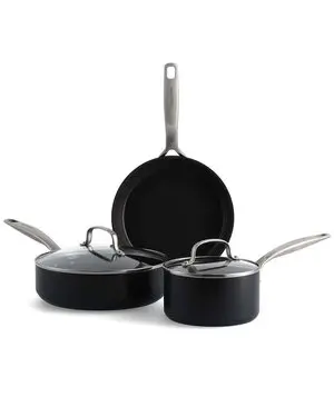 GREENPAN Greenpan Searsmart Healthy Ceramic Nonstick 5Pc Cookware Set - Black