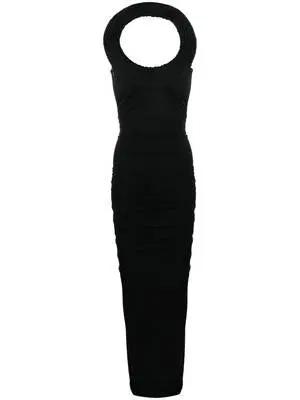 Off-White Round-neck Sleeveless Gown