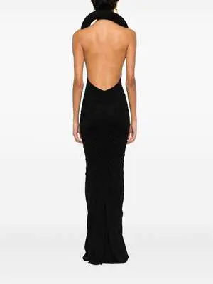 Off-White Round-neck Sleeveless Gown