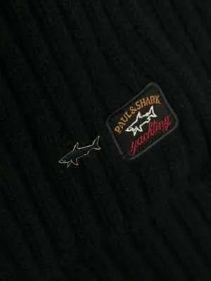 Paul & Shark Logo-patch Knit Scarf - Black