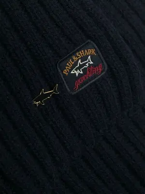 Paul & Shark Logo-patch Knit Scarf - Blue