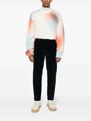 Moncler Logo-appliqué Corduroy Trousers - Blue