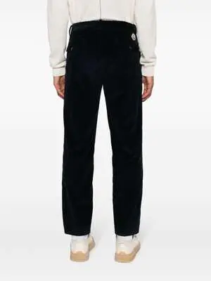 Moncler Logo-appliqué Corduroy Trousers - Blue
