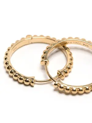DOWER & HALL Dotty Huggie Hoop Earrings
