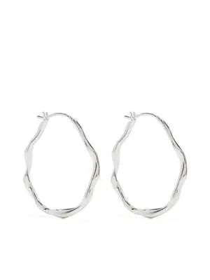 DOWER & HALL Waterfall Oval Hoop Earrings - Silver