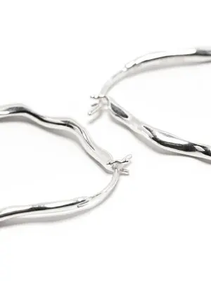 DOWER & HALL Waterfall Oval Hoop Earrings - Silver