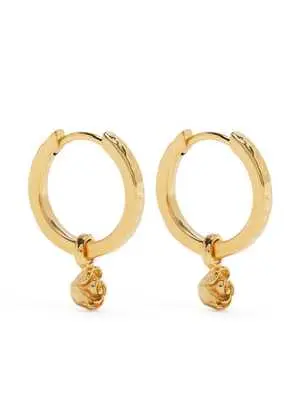 DOWER & HALL Wild Rose Huggie Hoop Earrings - Gold
