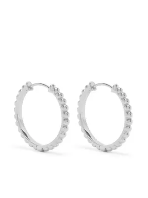 DOWER & HALL Dotty Huggie Hoop Earrings - Silver