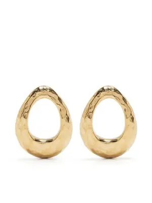 DOWER & HALL Large Entwined Oval Earrings - Gold