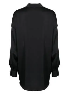 MERCI Band Collar Long Sleeve Shirt - Black