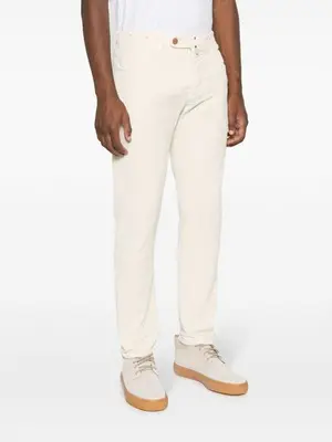 Incotex Cotton Slim-cut Trousers - Neutrals