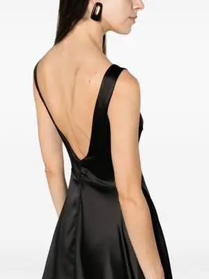 ATU BODY COUTURE V-back Satin Gown - Black