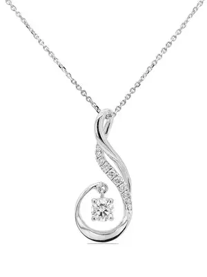 HYT JEWELRY 18kt White Gold Diamond Pendant Necklace - Silver