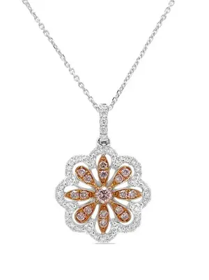 HYT JEWELRY Platinum Diamond Floral Necklace - Silver