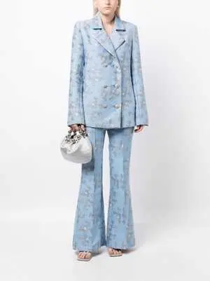 MACGRAW Circa 72 Floral-jacquard Flared Trousers