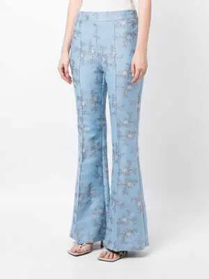 MACGRAW Circa 72 Floral-jacquard Flared Trousers