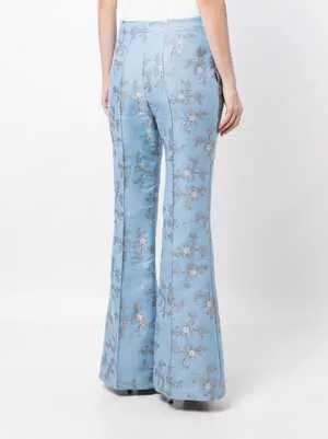 MACGRAW Circa 72 Floral-jacquard Flared Trousers