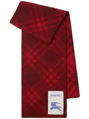 Burberry Vintage Check Wool Scarf - Red