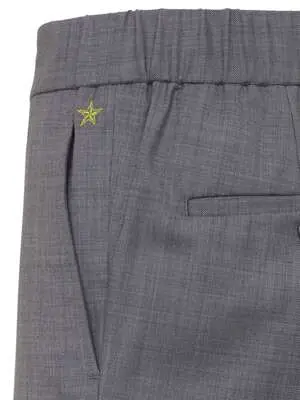Shanghai Tang Logo Embroidered Wool Trousers