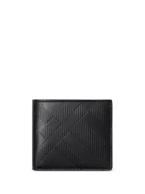 Burberry Embossed-check Leather Wallet - Black