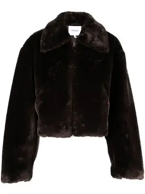 FRAME Faux-fur Cropped Jacket