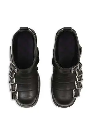 Burberry Buckled Leather Biker Boots