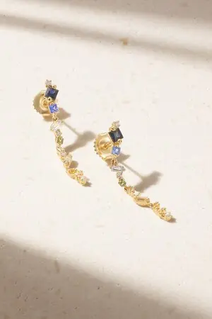 SUZANNE KALAN 18-karat Sapphire And Diamond Dangle Earrings