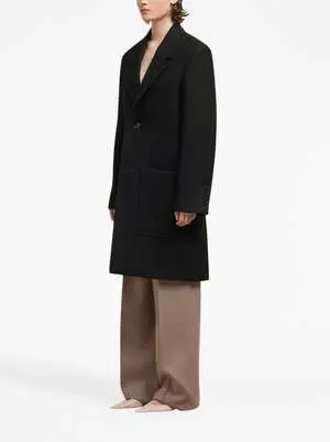 Ami Single-breasted Wool Coat - Black