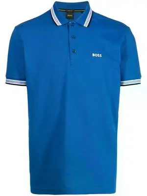BOSS Striped-border Cotton Polo Shirt