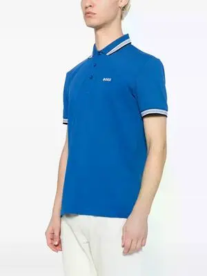 BOSS Striped-border Cotton Polo Shirt