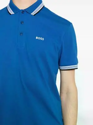 BOSS Striped-border Cotton Polo Shirt