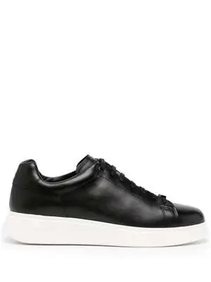 BOSS Lace-up Leather Sneakers - Black